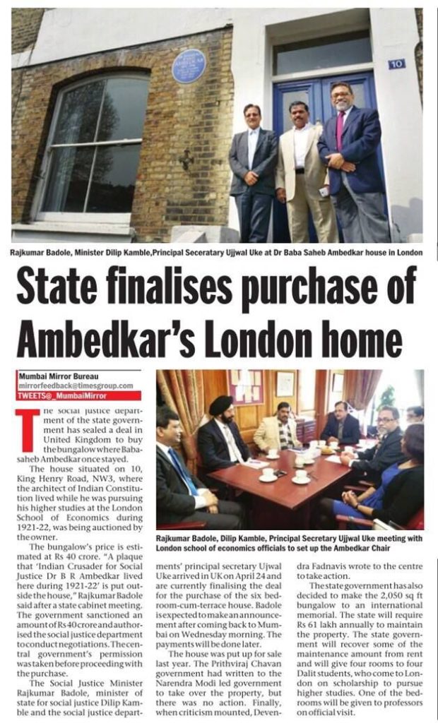 Ambedkar’s London Home an International Memorial – Round Table India